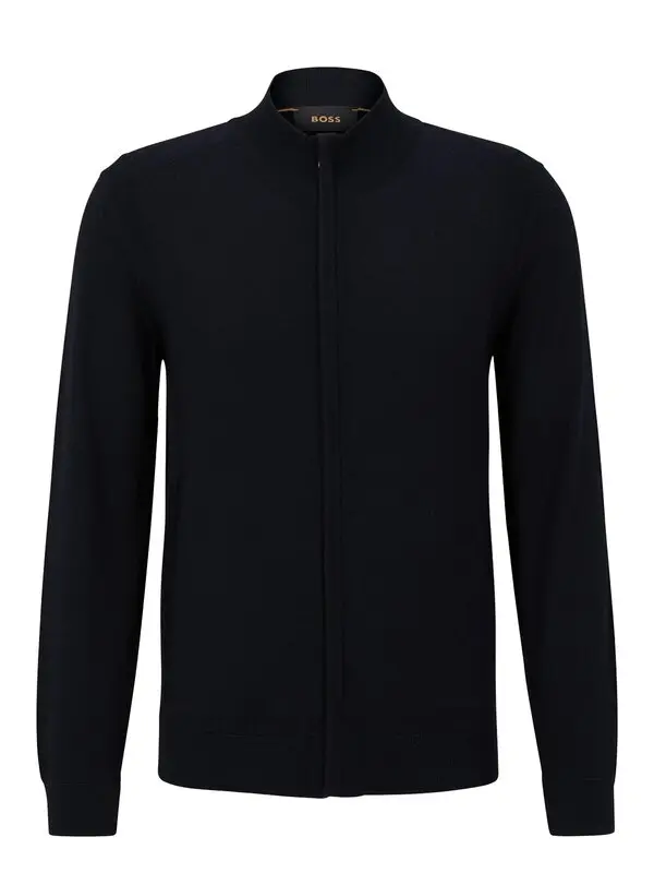 BOSS Wool, Cashmere, And Silk Cardigan - Blue