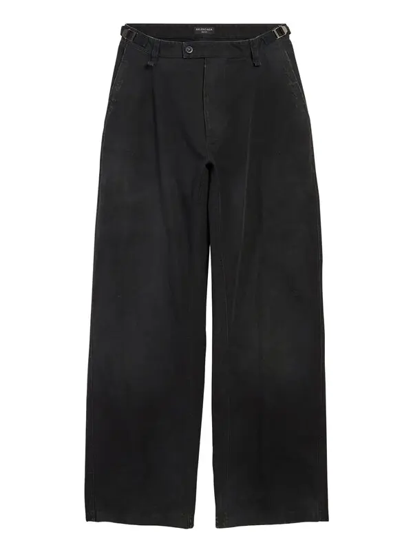 Balenciaga Cotton Wide-leg Trousers - Black