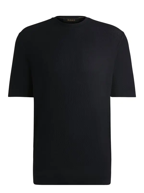 BOSS Silk Knitted T-shirt - Blue