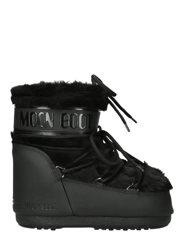 Moon Boot Faux Fur Icon Low Ankle Boots - Black