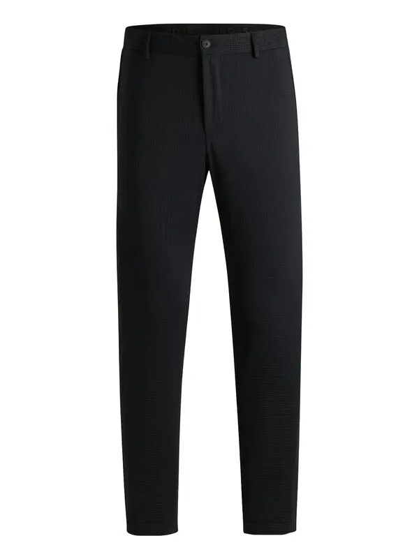BOSS Seersucker Tailored Trousers - Black