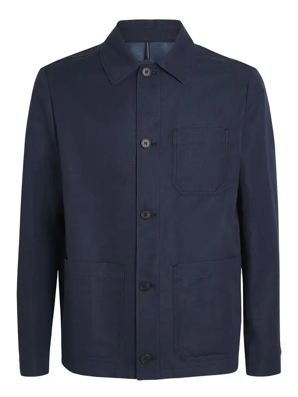 SLOWEAR Linen-cotton Overshirt - Navy
