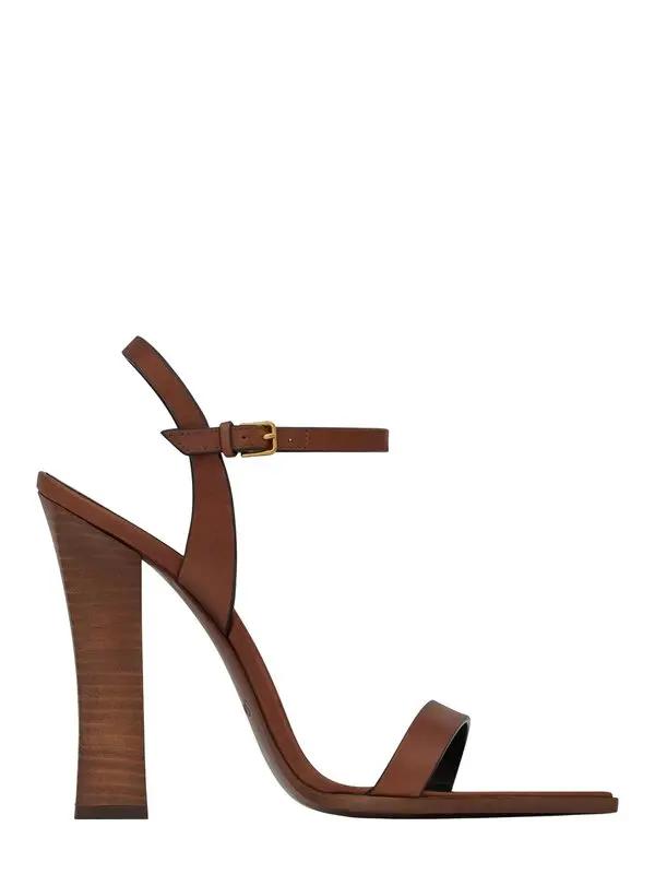 Saint Laurent Leather Susan Sandals 110 - Burgundy