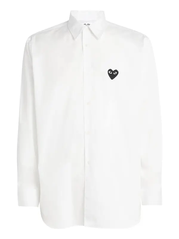 Play Comme Des Garcon Long-sleeve Heart Shirt - White