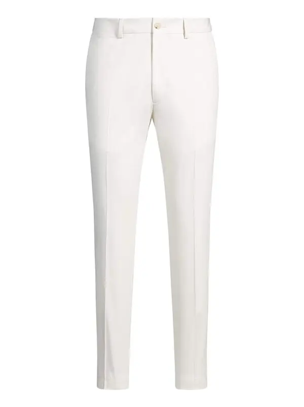 BOSS Cotton-silk-blend Slim-fit Trousers - White