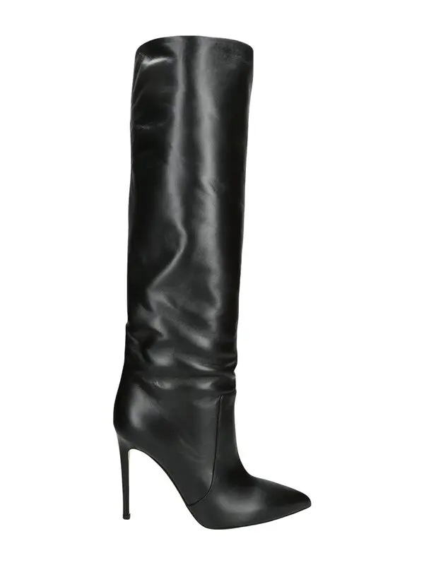 Paris Texas Leather Stiletto Knee-high Boots 105 - Black