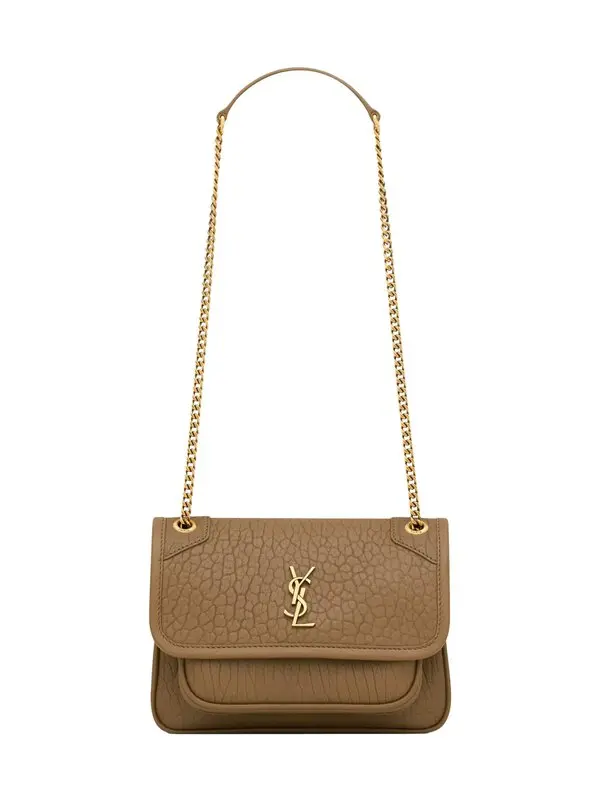 Saint Laurent Mini Leather Niki Shoulder Bag - Beige
