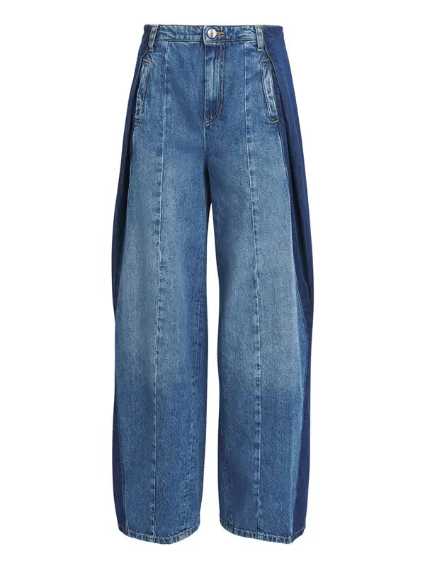 Sandro Wide-leg Paneled Jeans - Blue