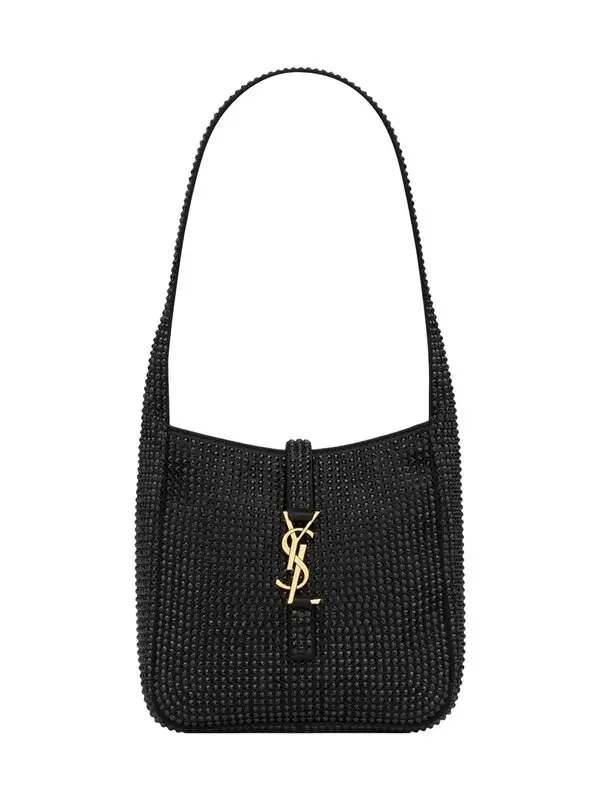 Saint Laurent Baby Rhinestone-embellished Le 5 À 7 Shoulder Bag - Black