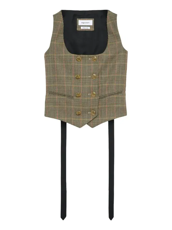 Alexander McQueen Wool Double-breasted Waistcoat - White