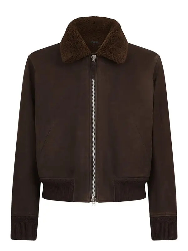 TOM FORD Suede Bomber Jacket - Brown