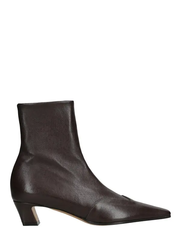 Khaite Leather Nevada Ankle Boots - Brown