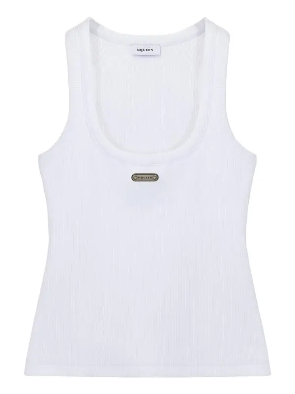 Alexander McQueen Stretch-cotton Logo Tank Top - White