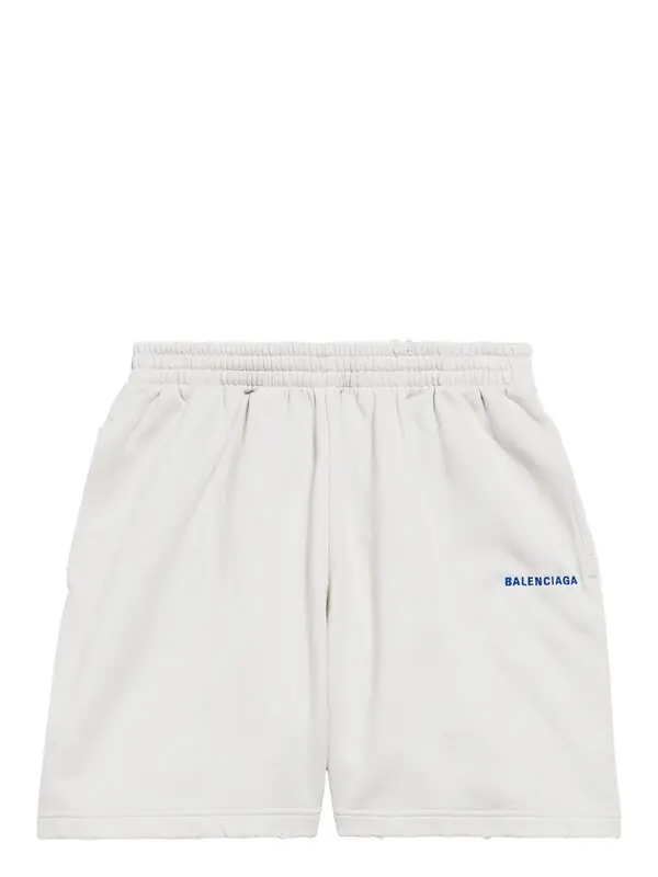Balenciaga Cotton Logo Shorts - Gold