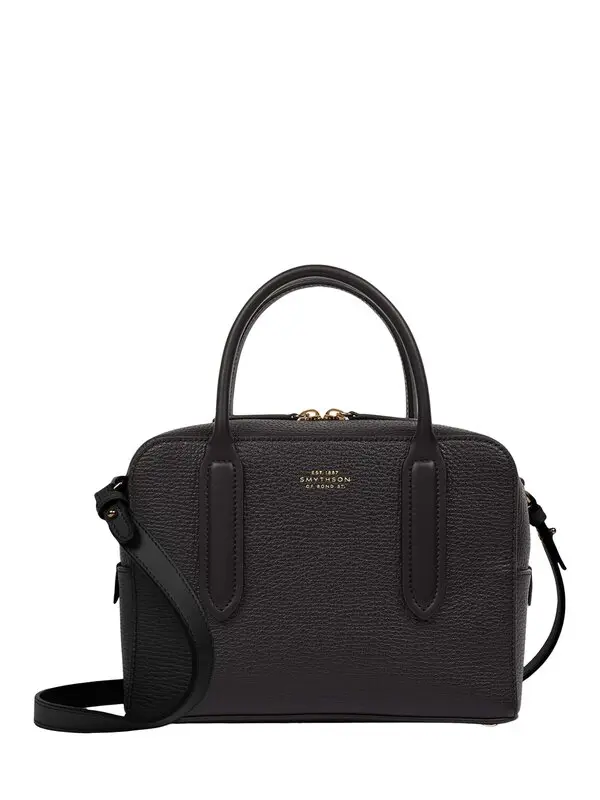 Smythson Mini Leather Lytton Top-handle Bag - Black