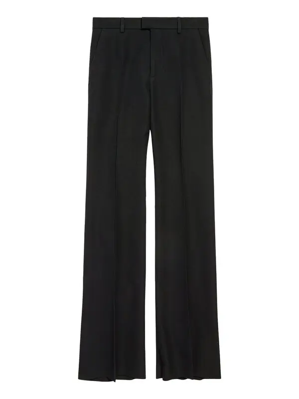 Balenciaga Wool Flared Trousers - Black