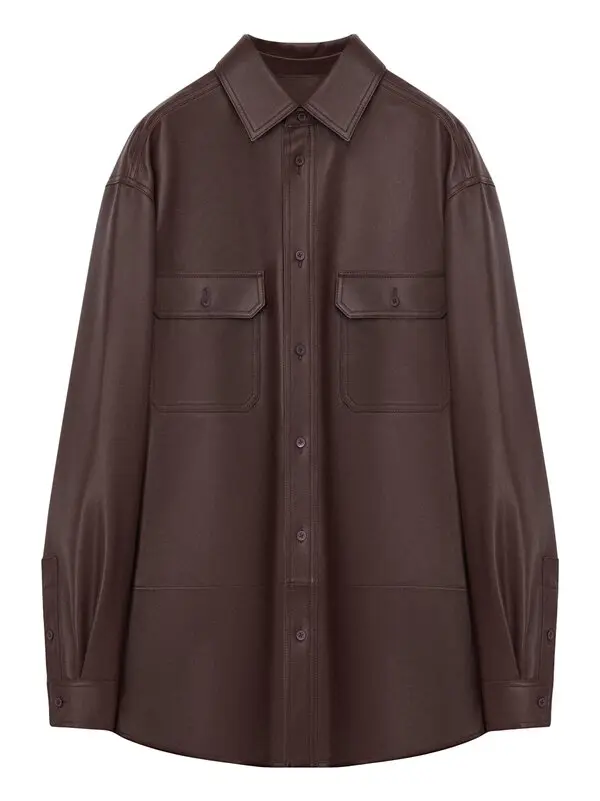 Loewe Leather Overshirt - Brown