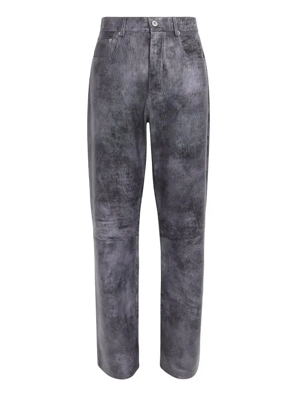 JW Anderson Leather Textured-effect Trousers - Grey