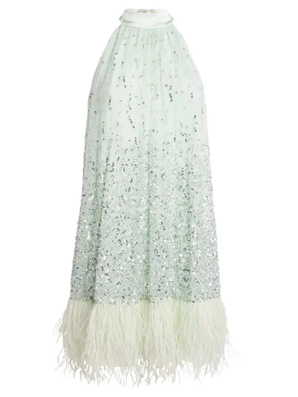 Alice + Olivia Embellished Erna Mini Dress - Green