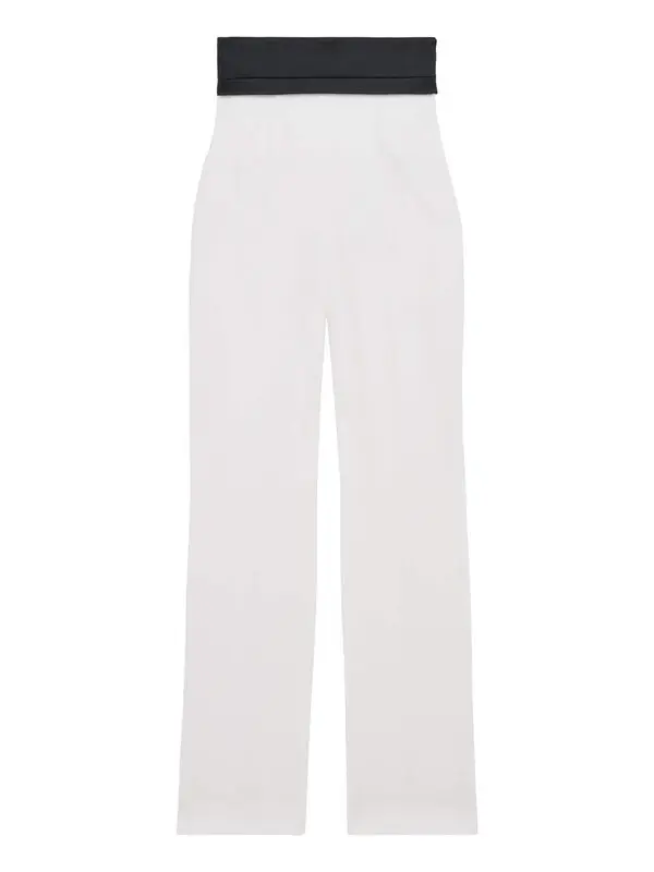 Alexander McQueen Wool Wide-leg High-rise Trousers - White