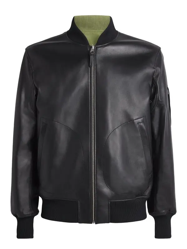 Mackage Leather Reversible Easton-sa Bomber Jacket - Black