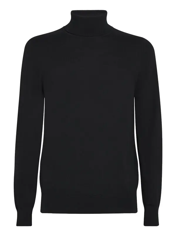 Sandro Wool Rollneck Sweater - Black