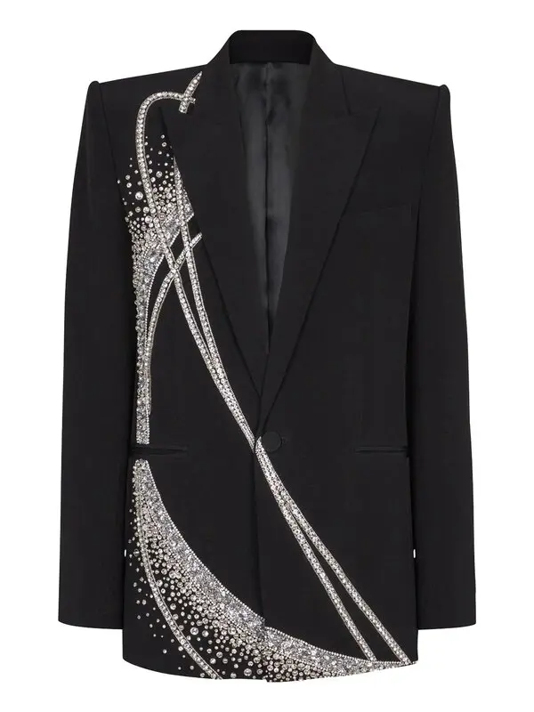 Balmain Embroidered Single-breasted Blazer - Silver
