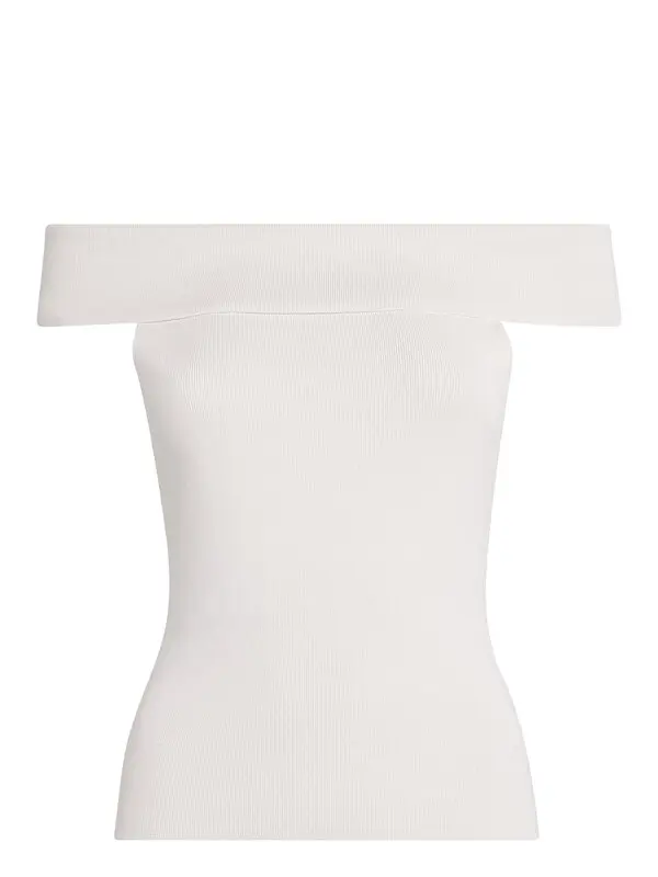 Maje Knitted Off-the-shoulder Top - White