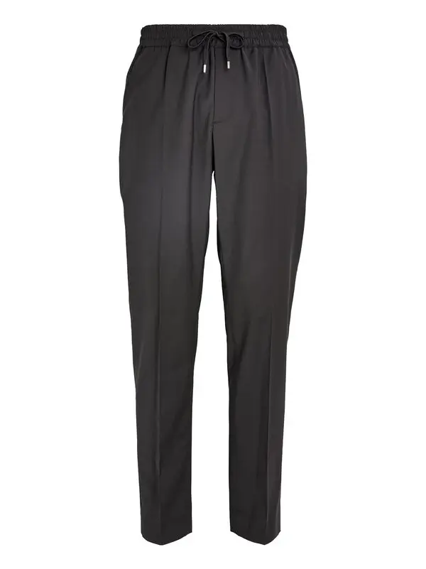Sandro Wool-blend Tapered Trousers - Black