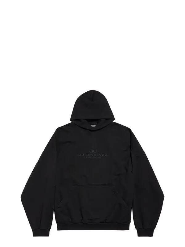 Balenciaga Cotton Bb Garderobe Oversized Hoodie - Black