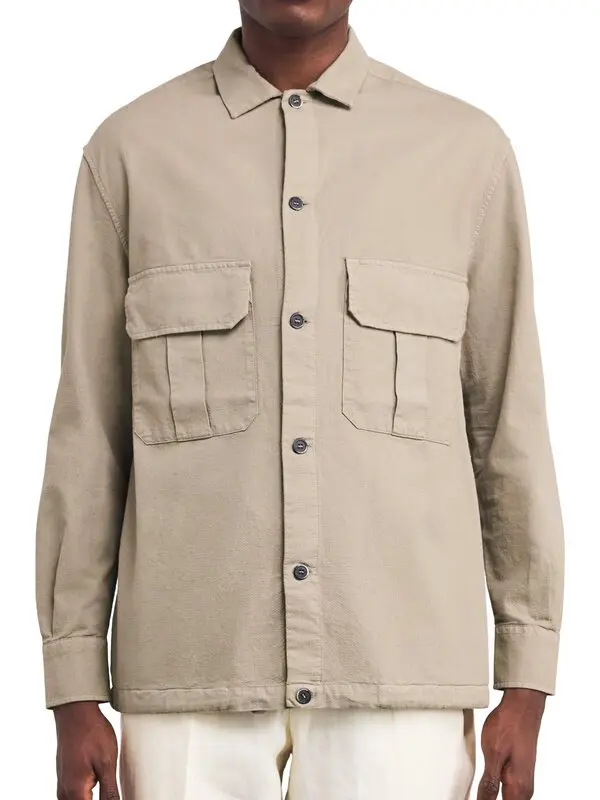 Barena Venezia Cotton Drawstring Overshirt - Beige