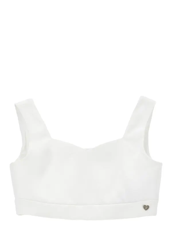 Monnalisa Duchesse Crop Top - White
