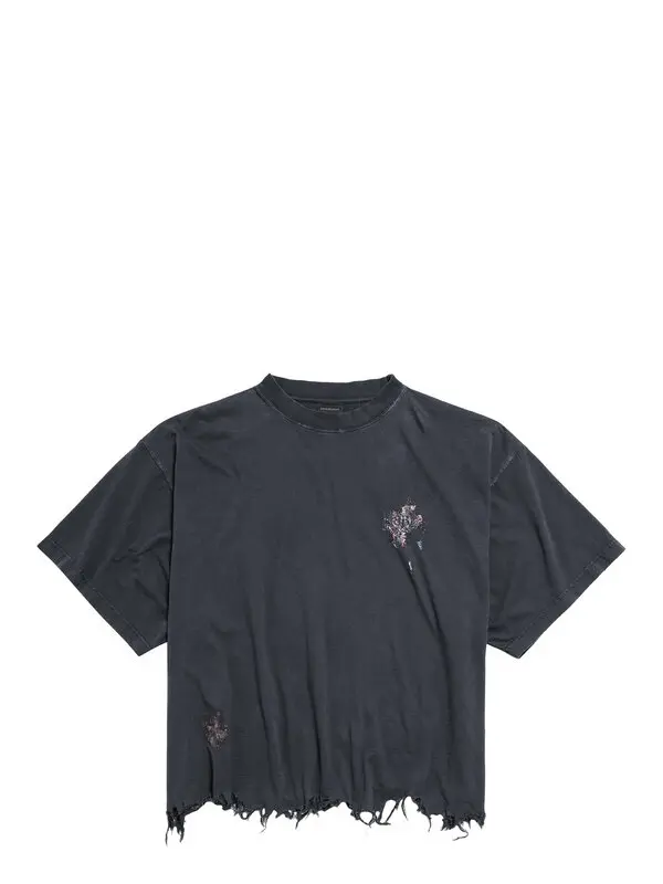 Balenciaga Distressed Oversized T-shirt - Black