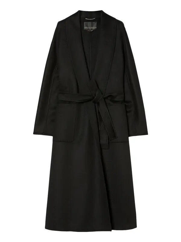 Marina Rinaldi Cashmere Longline Wrap Coat - Black
