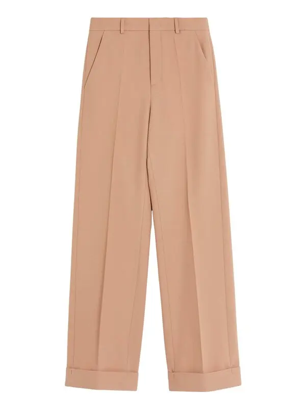 Valentino Garavani Wool Wide-leg Trousers - Beige