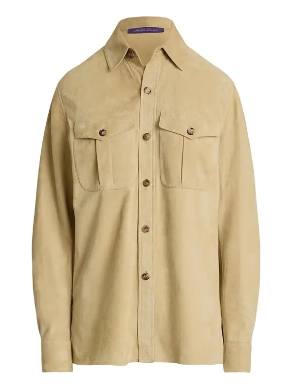 Ralph Lauren Suede Landry Oversized Shirt - Beige