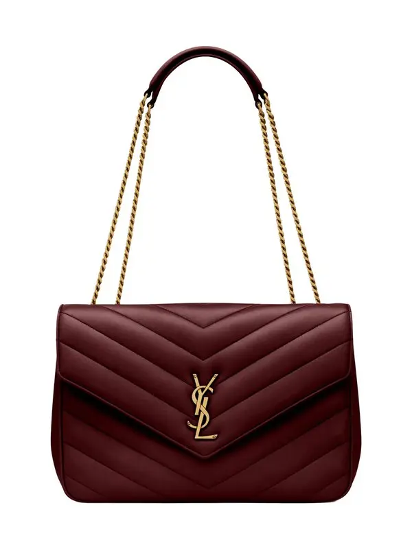 Saint Laurent Large Loulou Shoulder Bag - Burgundy