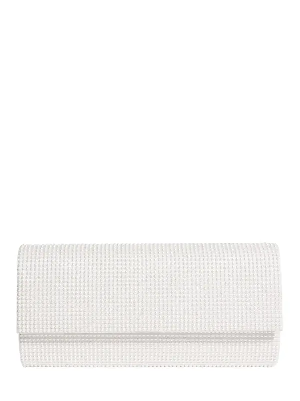 Judith Leiber Satin Pearlised Perry Clutch Bag - Ivory