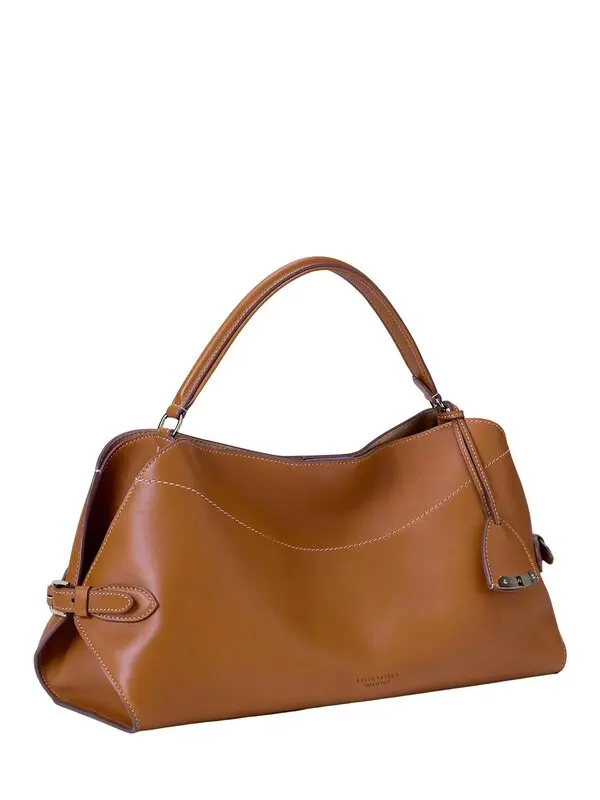 Ralph Lauren Leather Rl 888 Top Handle Bag - Gold