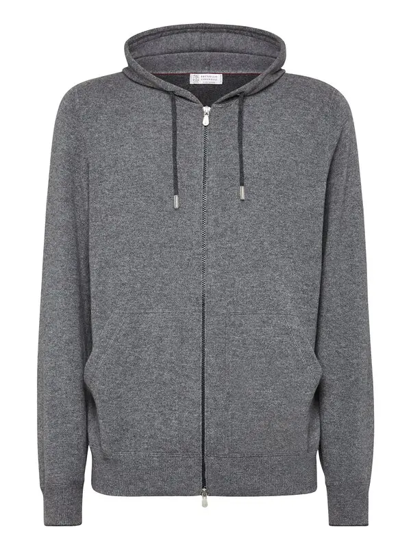 Brunello Cucinelli Cashmere Hooded Cardigan - Grey