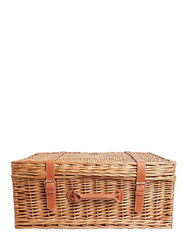 Harrods Fitted Picnic Basket For Four - Brown
