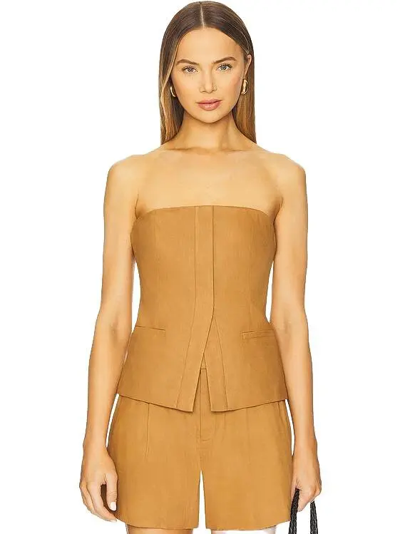 A.L.C. Strapless Boned Bodice Top - Tan
