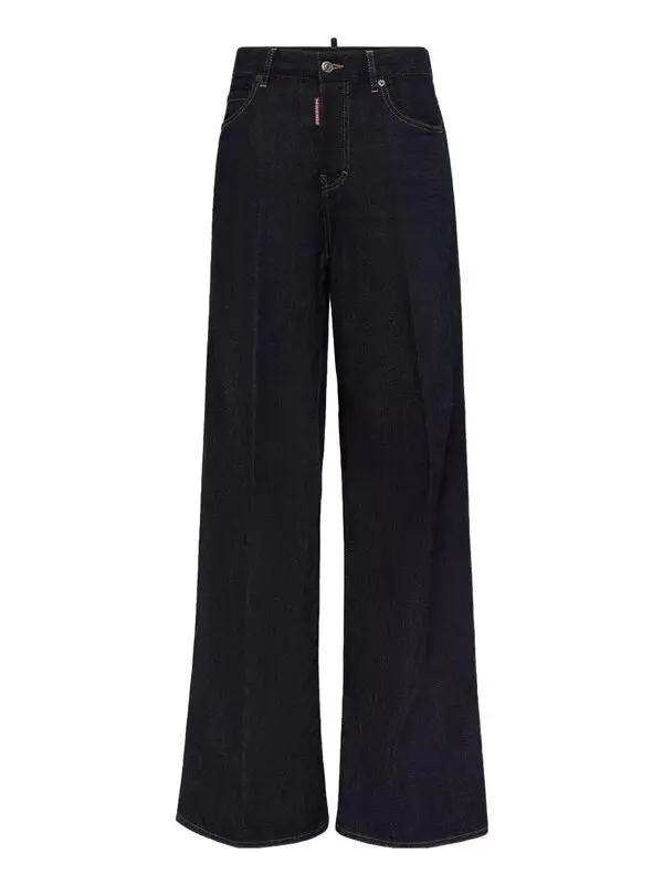 Dsquared2 Logo-tag Wide Leg Jeans - Blue
