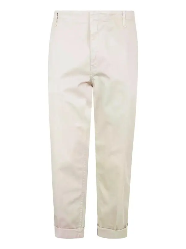 DONDUP Cotton Trousers - White
