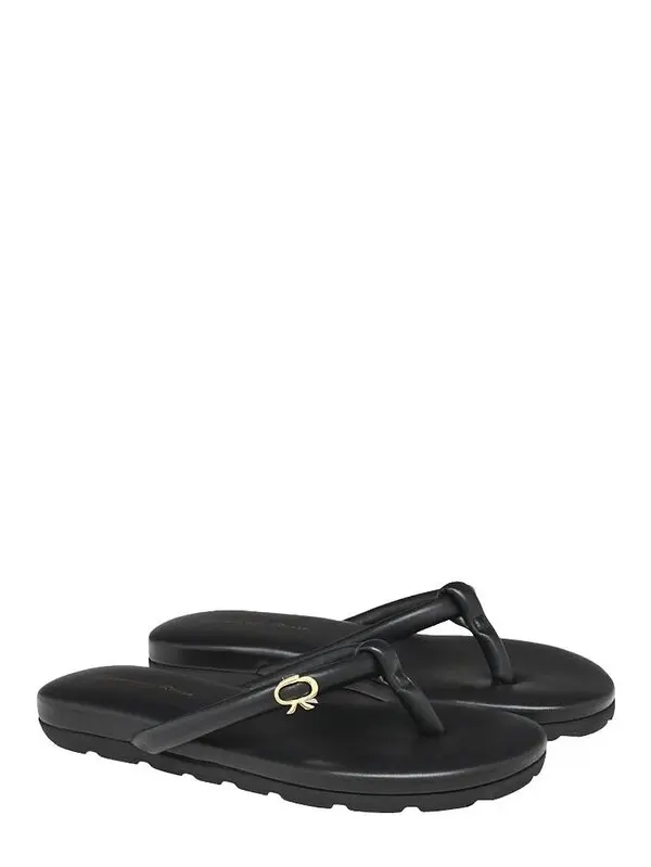 GIANVITO ROSSI Fiji Thong Sandal - Black Nappa