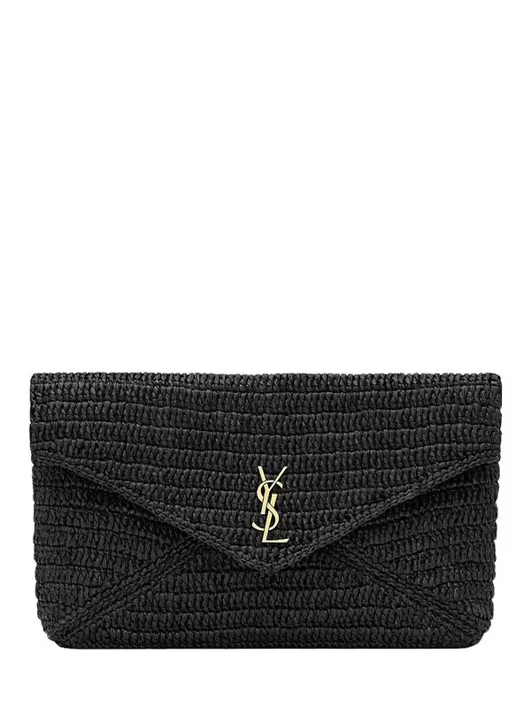 Saint Laurent Cassandre Large Envelope Pouch - Noir