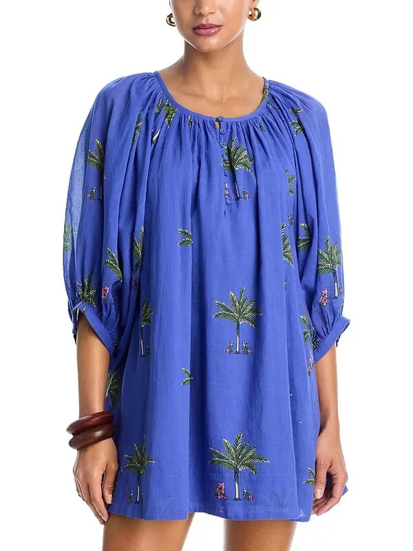 CONIGLIO PALM BEACH Grace Mini Dress - Petit Palm Deep Periwinkle