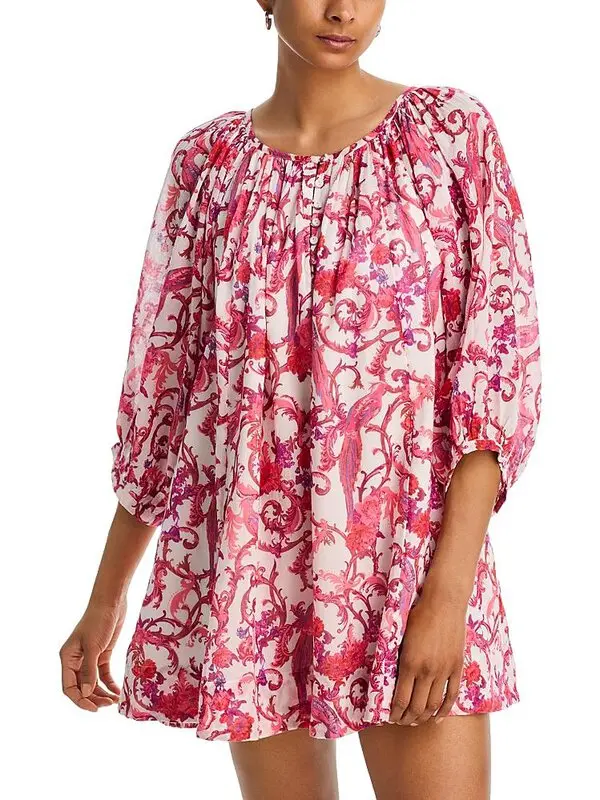 CONIGLIO PALM BEACH Grace Mini Dress - Royal Birds Sunrise