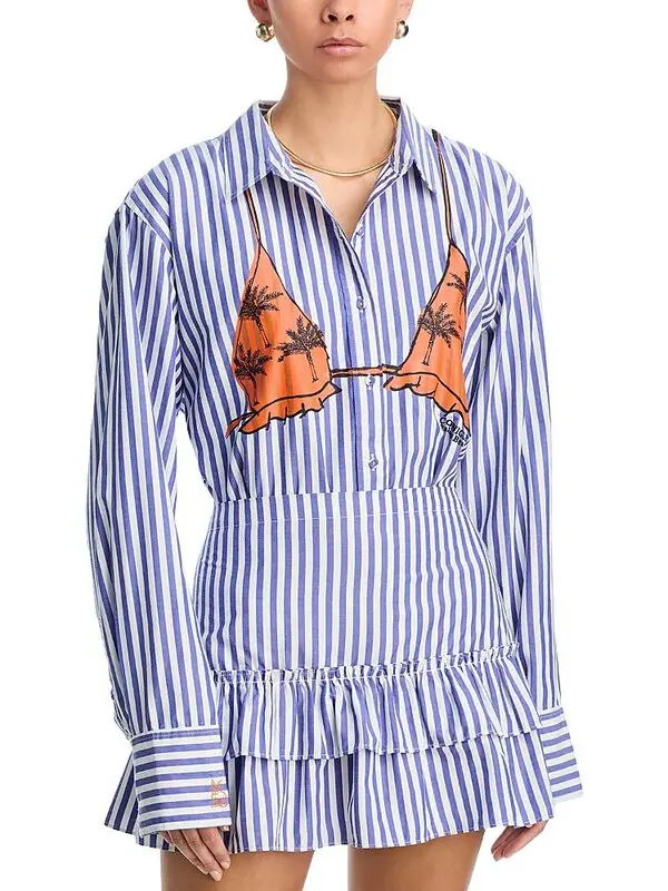 CONIGLIO PALM BEACH Classic Button Down Shirt - Pacific Blue