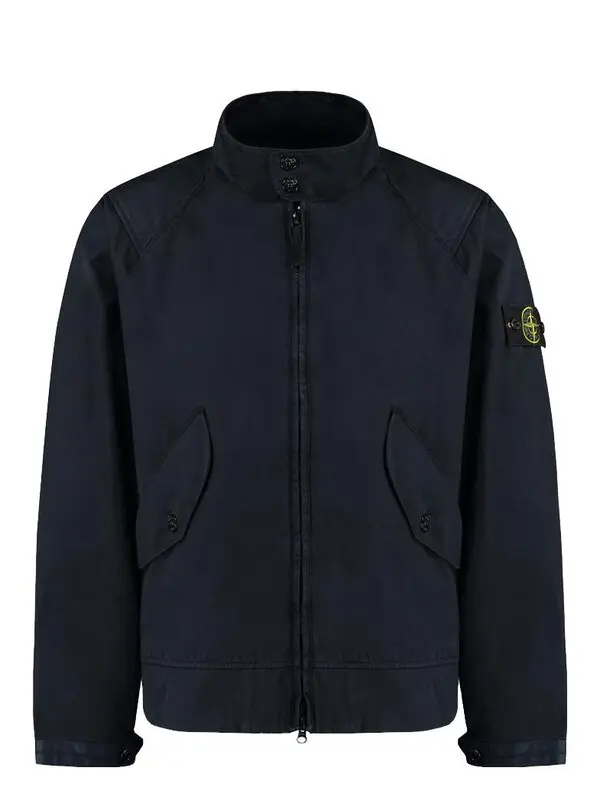 Stone Island Zippered Cotton Jacket - Blue